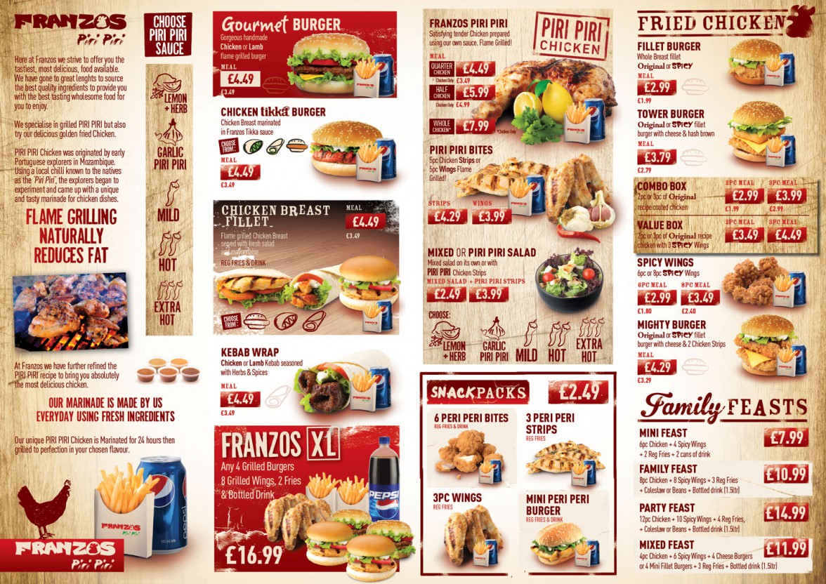 Outstanding Media – Franzos Menu Design